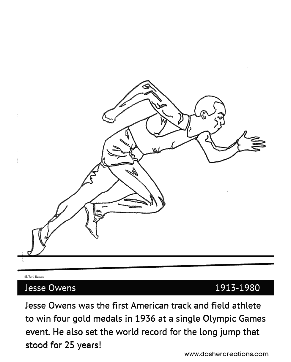 Jesse Owens Coloring Page