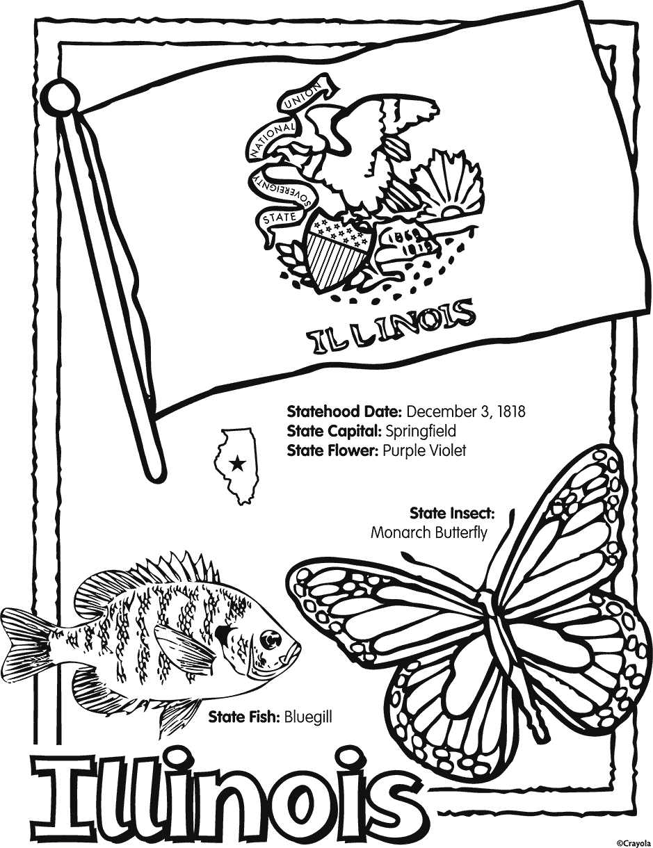 State of Illinois Free Coloring Page