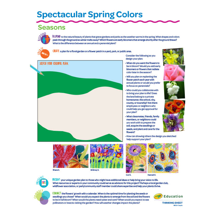 Spectacular Spring Colors Thinking Activity Sheet