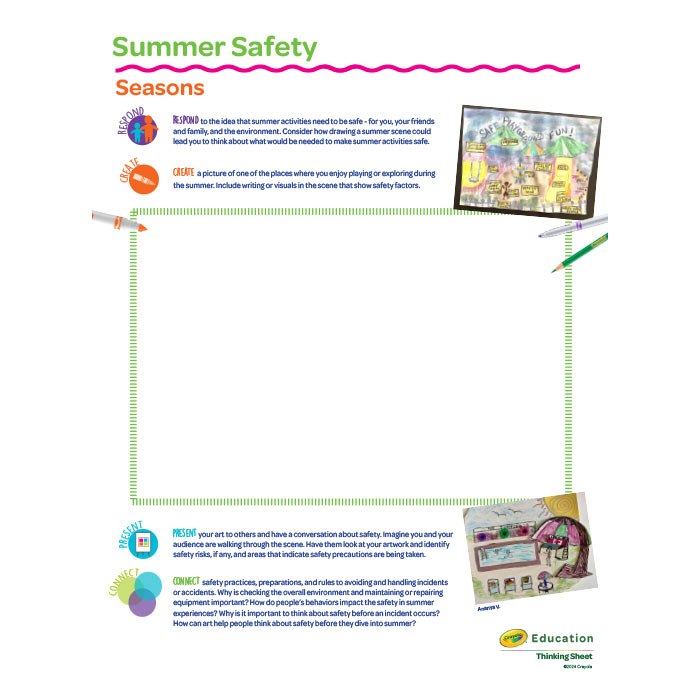 Summer Safety Thinking Activity Sheet